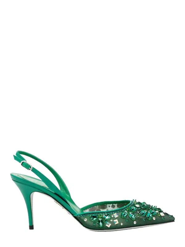 Rene Caovilla 80mm Cinderella Pumps - Green