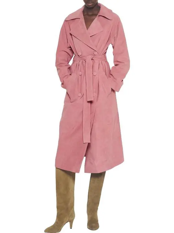 AS By DF Candy Supersuede Trench Coat - Mauve