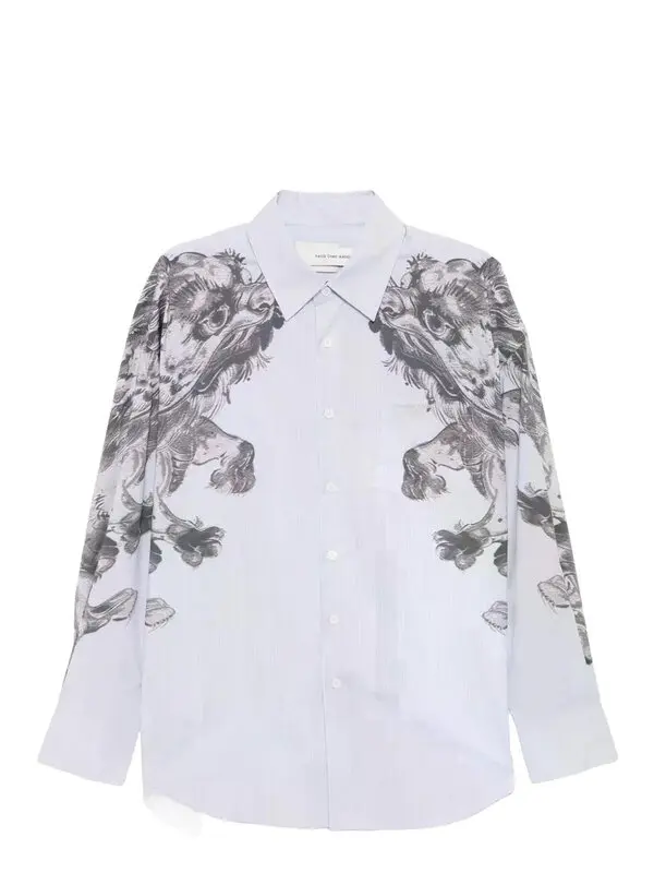 FENG CHEN WANG Printed Long-sleeves Shirt - Blue