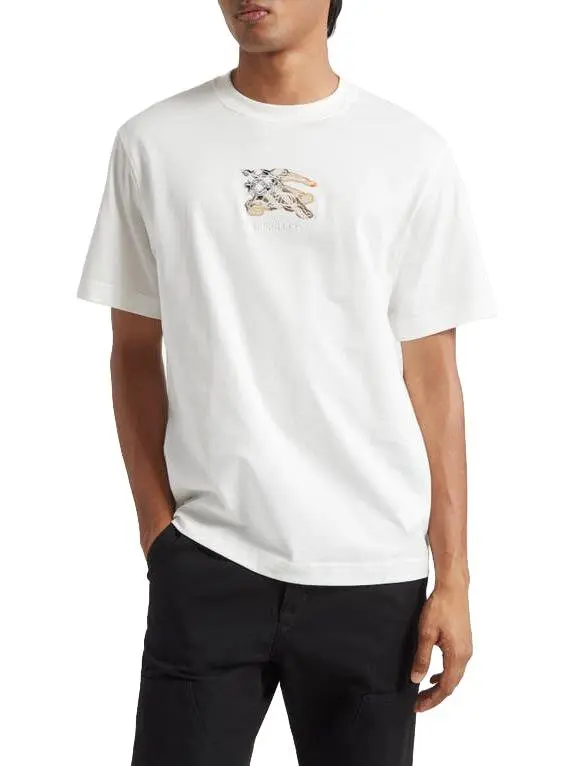 Burberry Seth Ekd Cotton Jersey T-shirt - Chalk