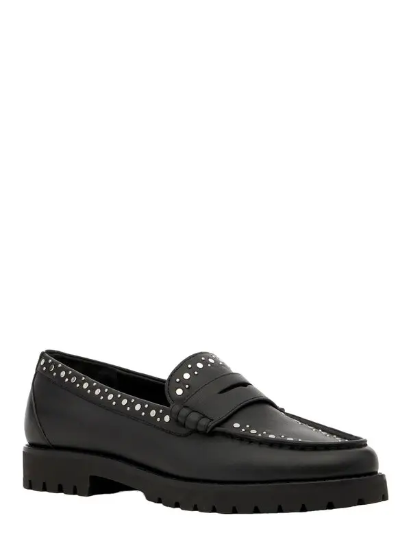 Paige Ellis Studded Penny Loafer - Black