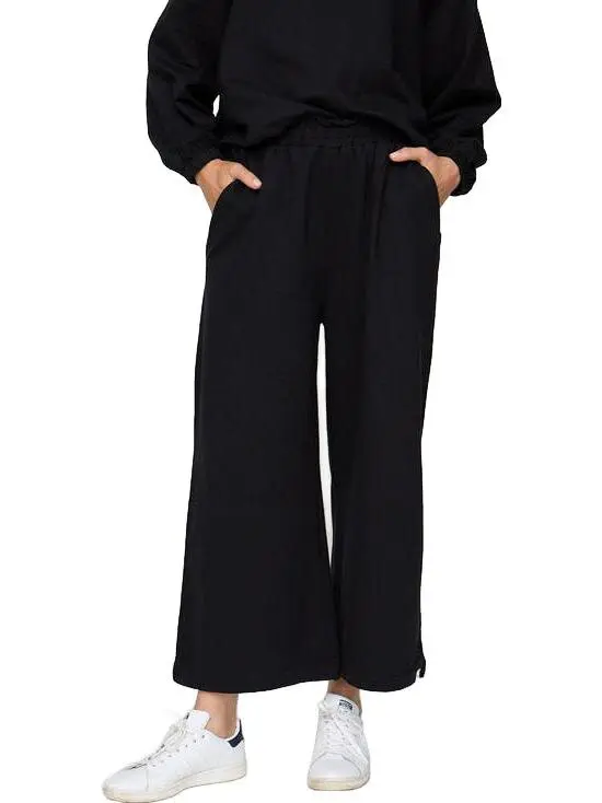 TURTLEDOVE LONDON Organic Cotton Wide Leg Trousers - Black