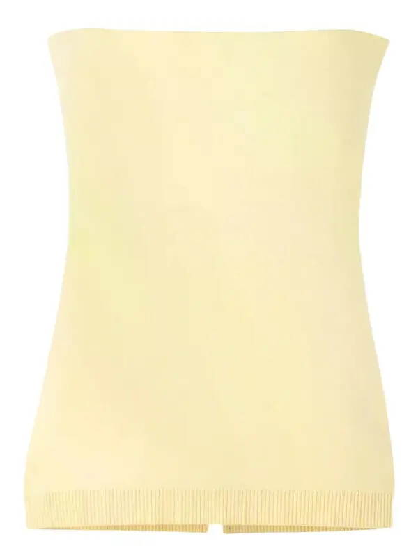 Jacquemus Strapless Knitted Top - Yellow