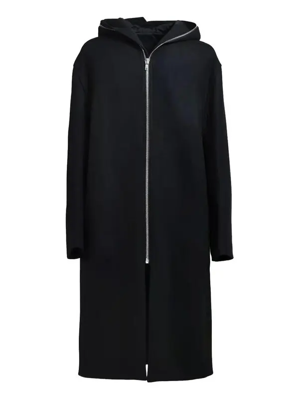 Rick Owens Hooded Zip-front Coat - Black