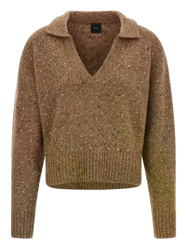 Pinko Nibani Rhinestone-embellished Sweater - Brown