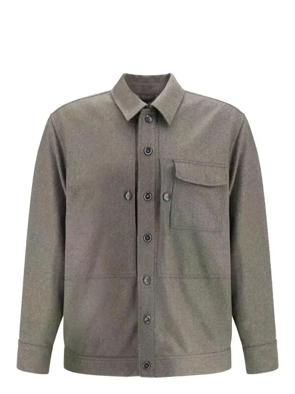 Brioni Button-fastening Patch-pocket Shirt - Grey