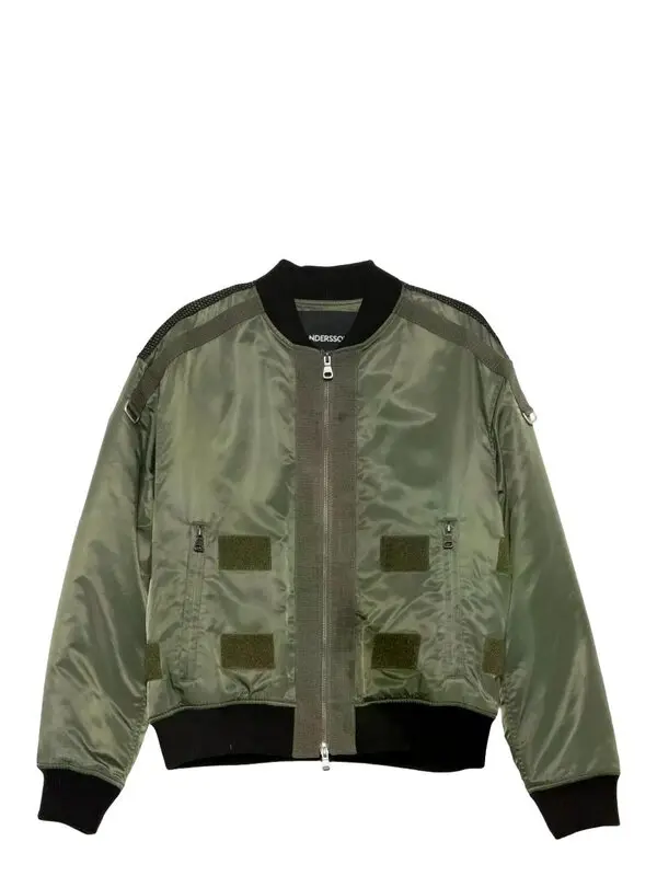 Andersson Bell Layered Washed Bomber Jacket - Green