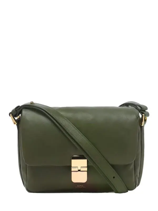A.p.c. Grace Flap-closure Leather Mini Bag - Green