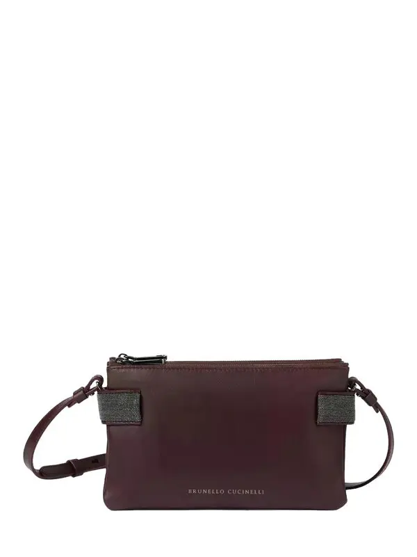 Brunello Cucinelli Mini Leather Cross Body Bag - Red