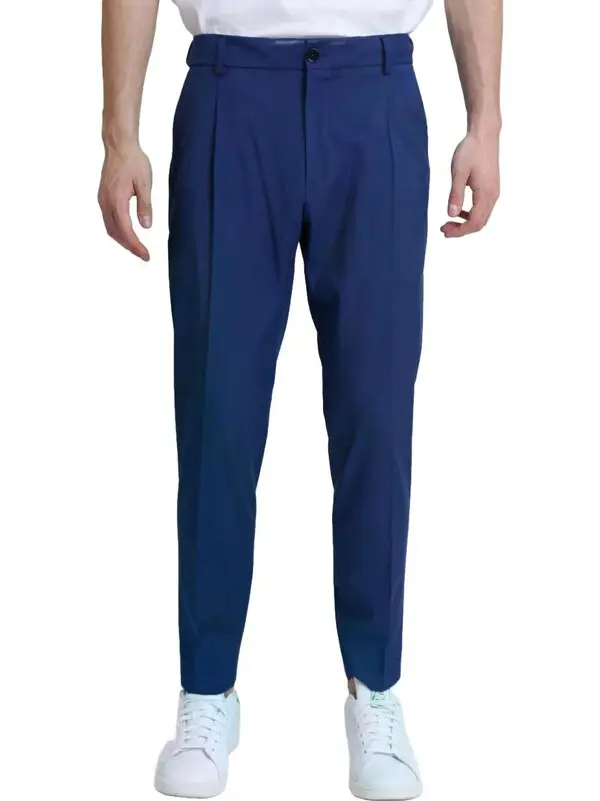 BE ABLE Pleated Elastic-waist Trousers - Blue