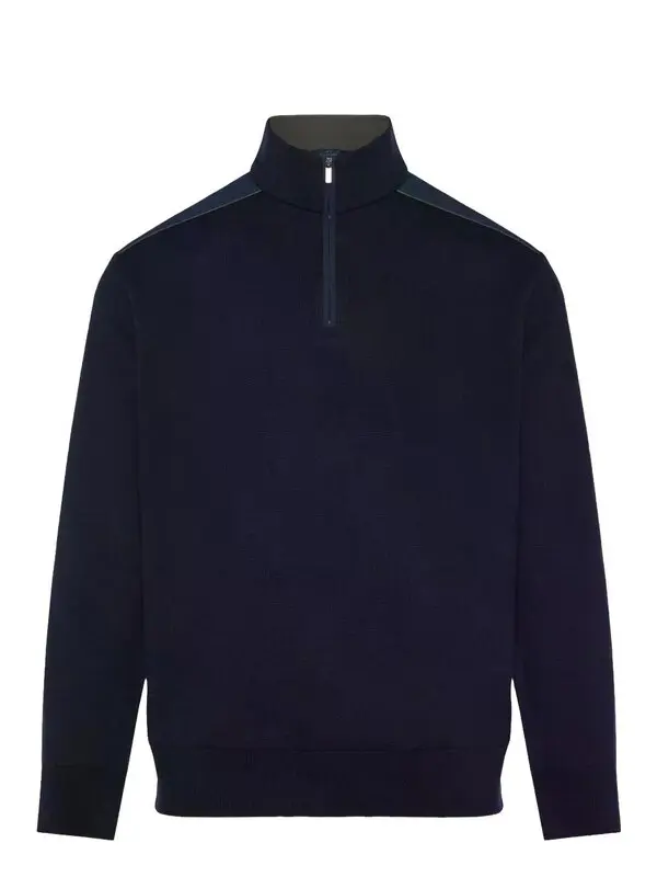 Paul & Shark Panelled Half-zip Sweater - Blue
