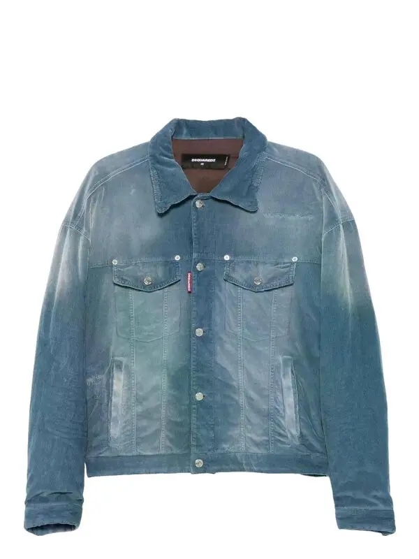 Dsquared2 Corduroy Button Jacket - Blue