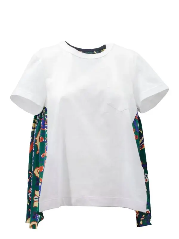Sacai Patterned-panel T-shirt - Green