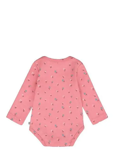 DEUX PAR DEUX Organic Cotton Long Sleeve Romper - Pink Floral