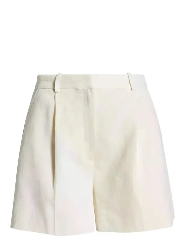 ANINE BING Pleated Tailored Shorts - White