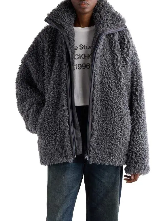 Acne Studios Faux Shearling Jacket - Carbon Grey