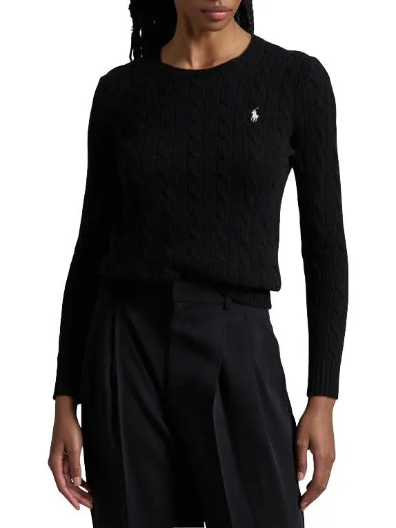 Polo Ralph Lauren Julianna Cable Cotton Sweater - Polo Black/white Pp