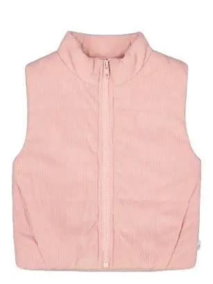 DEUX PAR DEUX Corduroy Puffy Sleeveless Vest - Dusty Pink