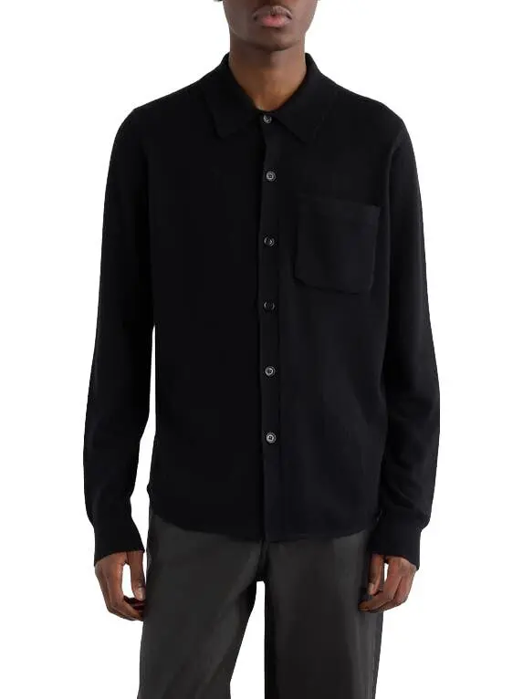 Dries Van Noten Monaco Cashmere Button-up Shirt - Black