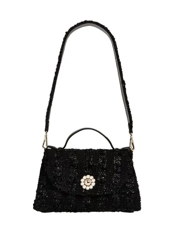 Simone Rocha Valentine Tweed Shoulder Bag - Black