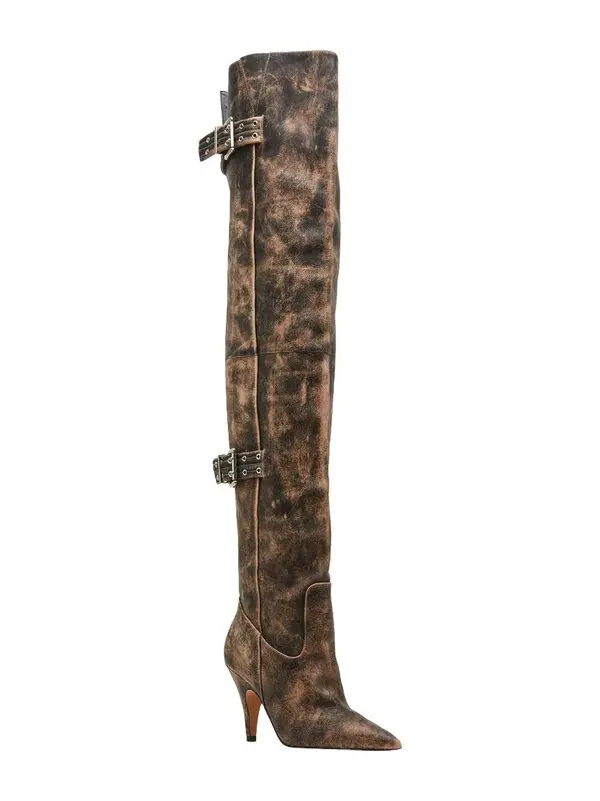 Steve Madden Over-the-knee Boot - Brown Distressed