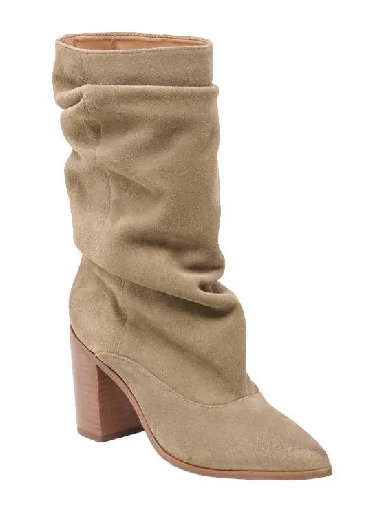 Dolce Vita Talina Pointed Toe Bootie - Olive Suede