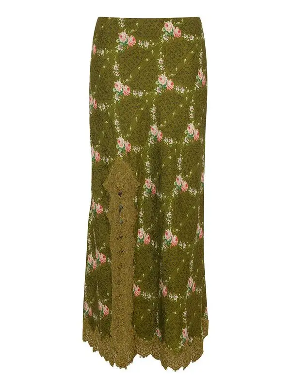 Cara Cara Lou Midi Skirt - Trellis Olive