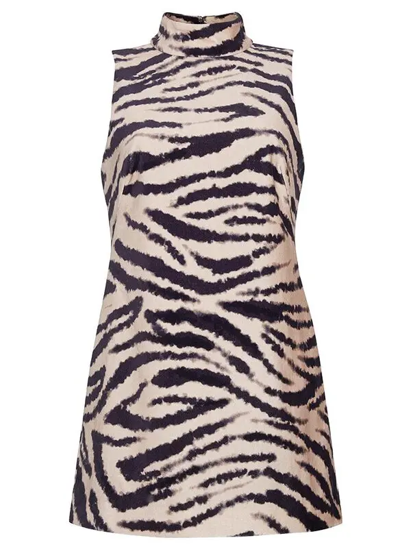 Cara Cara Tay Zebra Print Dress - Zebra Blush