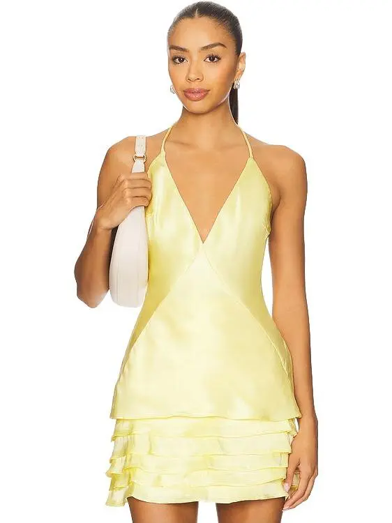 Bardot Yve Halter Neck Cami - Canary Yellow