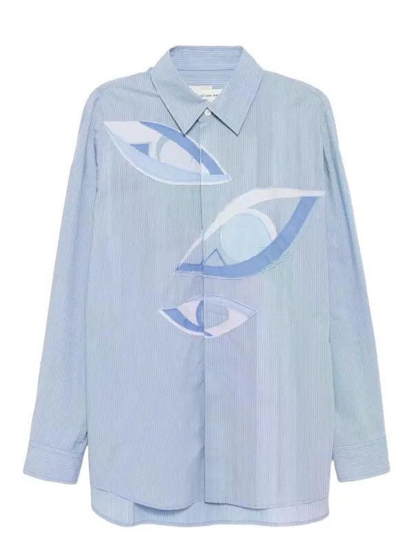 FENG CHEN WANG Patchwork Shirt - Blue
