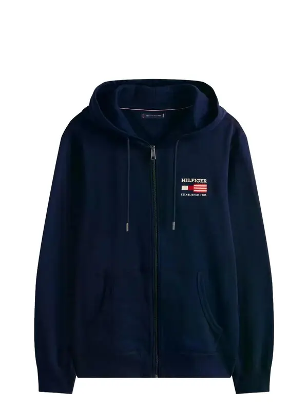 Tommy Hilfiger Embroidered-logo Hoodie - Blue