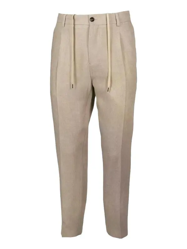 BE ABLE Pleated Linen Trousers - Neutrals
