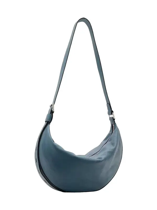 ALLSAINTS Crescent Zipped Shoulder Bag - Blue