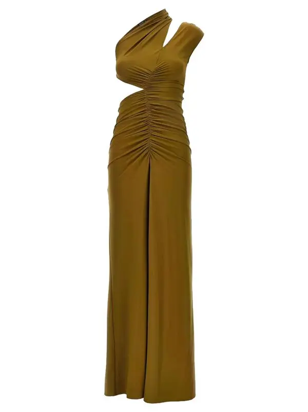 Atlein Cut-out Draped Maxi Dress - Green