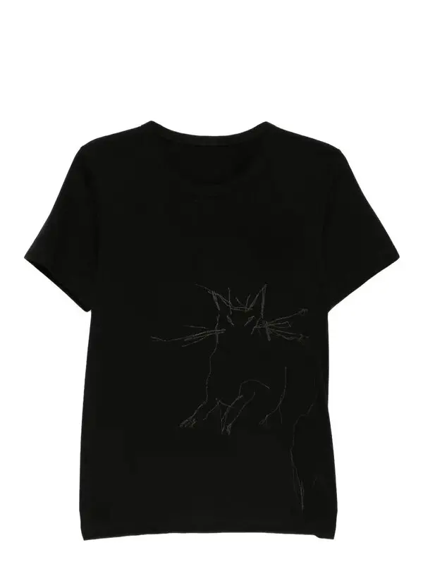Y’s Animal-print Cotton T-shirt - Black
