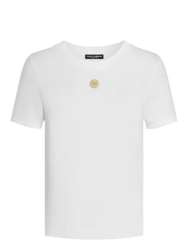 Dolce & Gabbana Cotton T-shirt With Medal - White