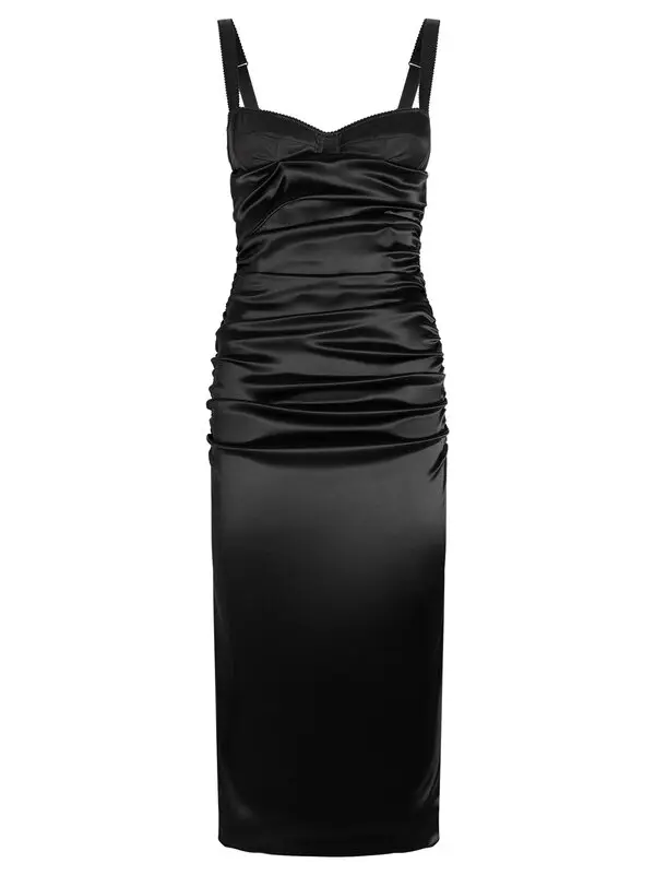 Dolce & Gabbana Stretch Satin Dress - Black