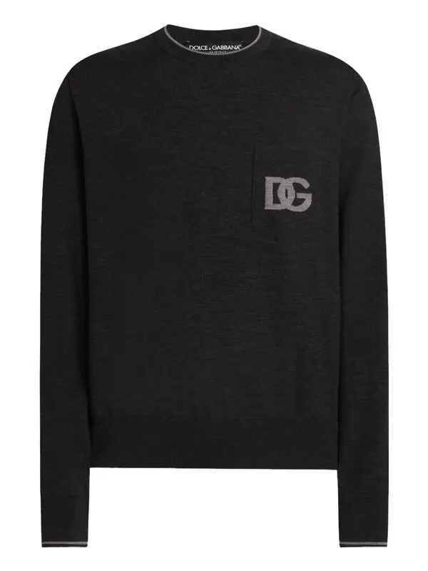Dolce & Gabbana Ribbed Virgin Wool Sweater - Grey