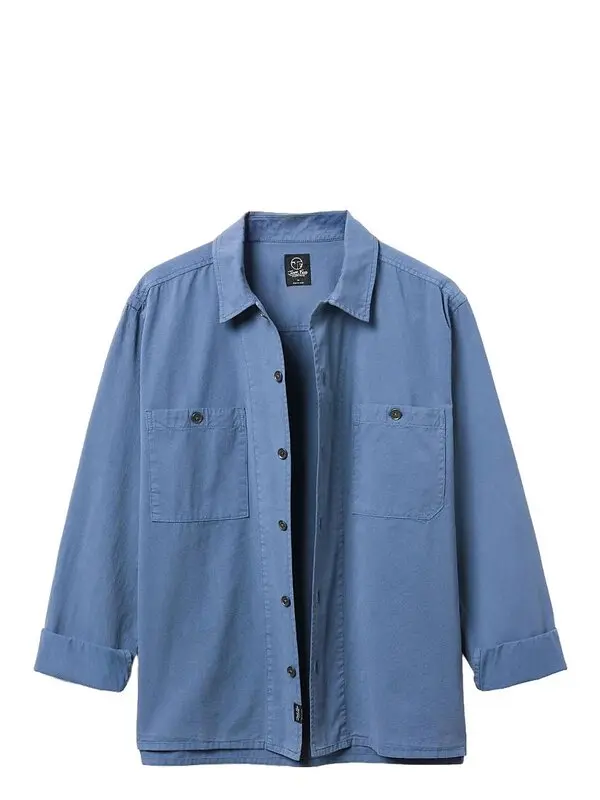 Junk Food Clothing Washed Twill Work Shirt - Deep Indigo