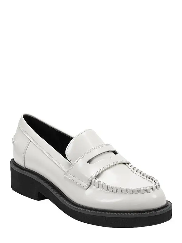 MARC FISHER LTD. Dagman Leather Loafer Flats - Ivory