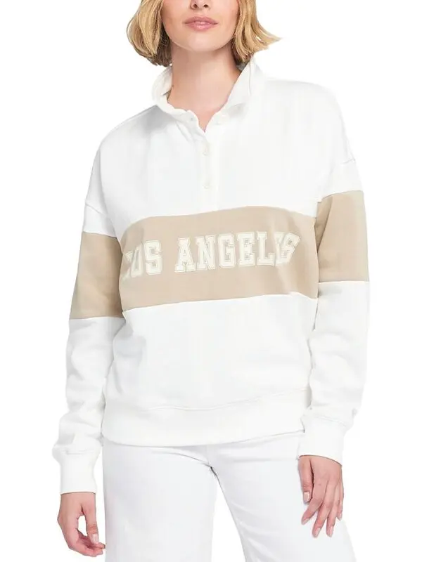 ELLE COLLECTION Rugby Pullover Sweatshirt - Pastel