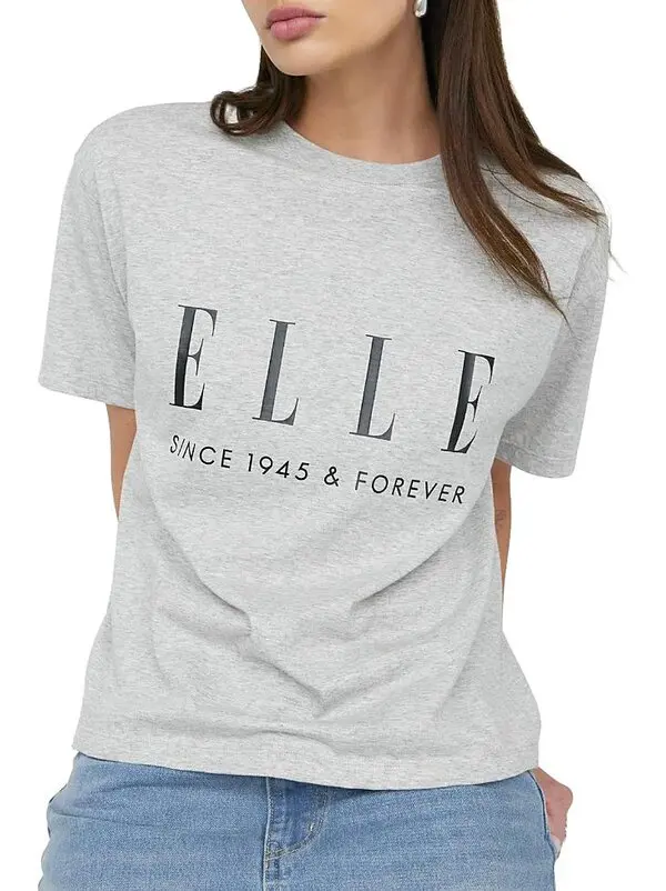 ELLE COLLECTION Logo Printed Tee - Grey