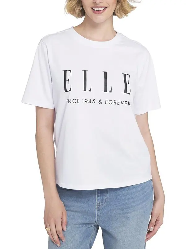 ELLE COLLECTION Logo Printed Tee - White