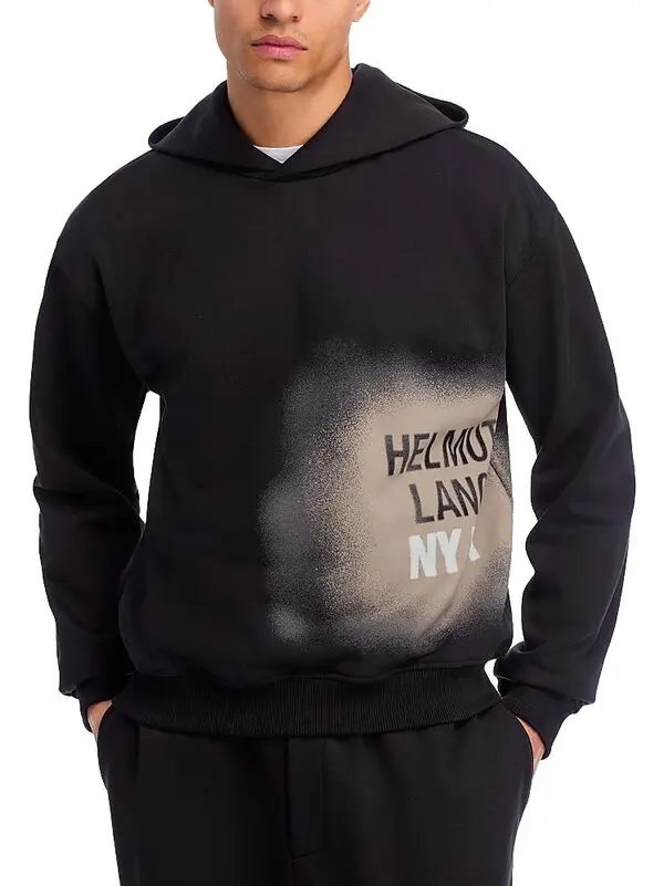 Helmut Lang Relaxed Fit Spray Logo Hoodie - Black
