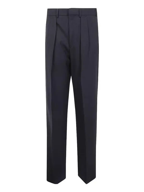 TOM FORD High Twist Broken Twill Double Pleat Trousers - Black