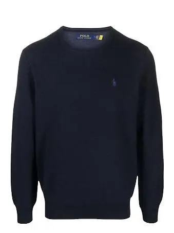 Polo Ralph Lauren Cotton Crewneck Sweater - Heather Navy Blue