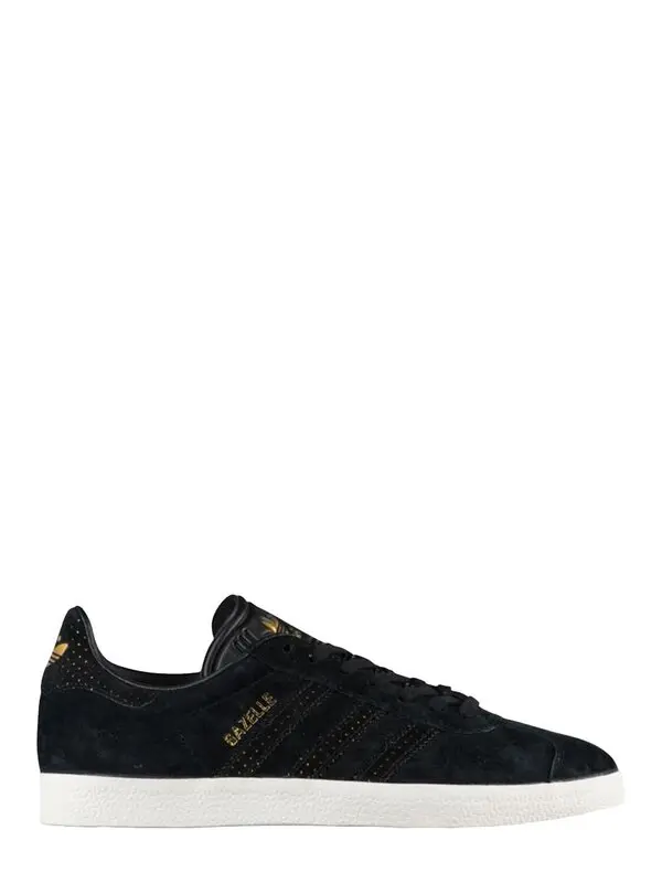 Adidas Gazelle Lace Up Sneakers - Core Black/gold Metallic