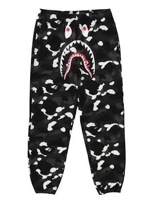 A BATHING APE City Camo Shark Relaxed Fit Sweatpants - Black