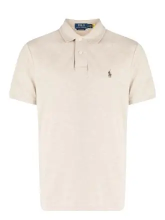 Polo Ralph Lauren Custom Slim Fit Short Sleeve Mesh Polo - Expedition Dune Heather