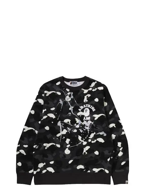 BAPE City Camo Painting Crewneck Sweatshirt - Black